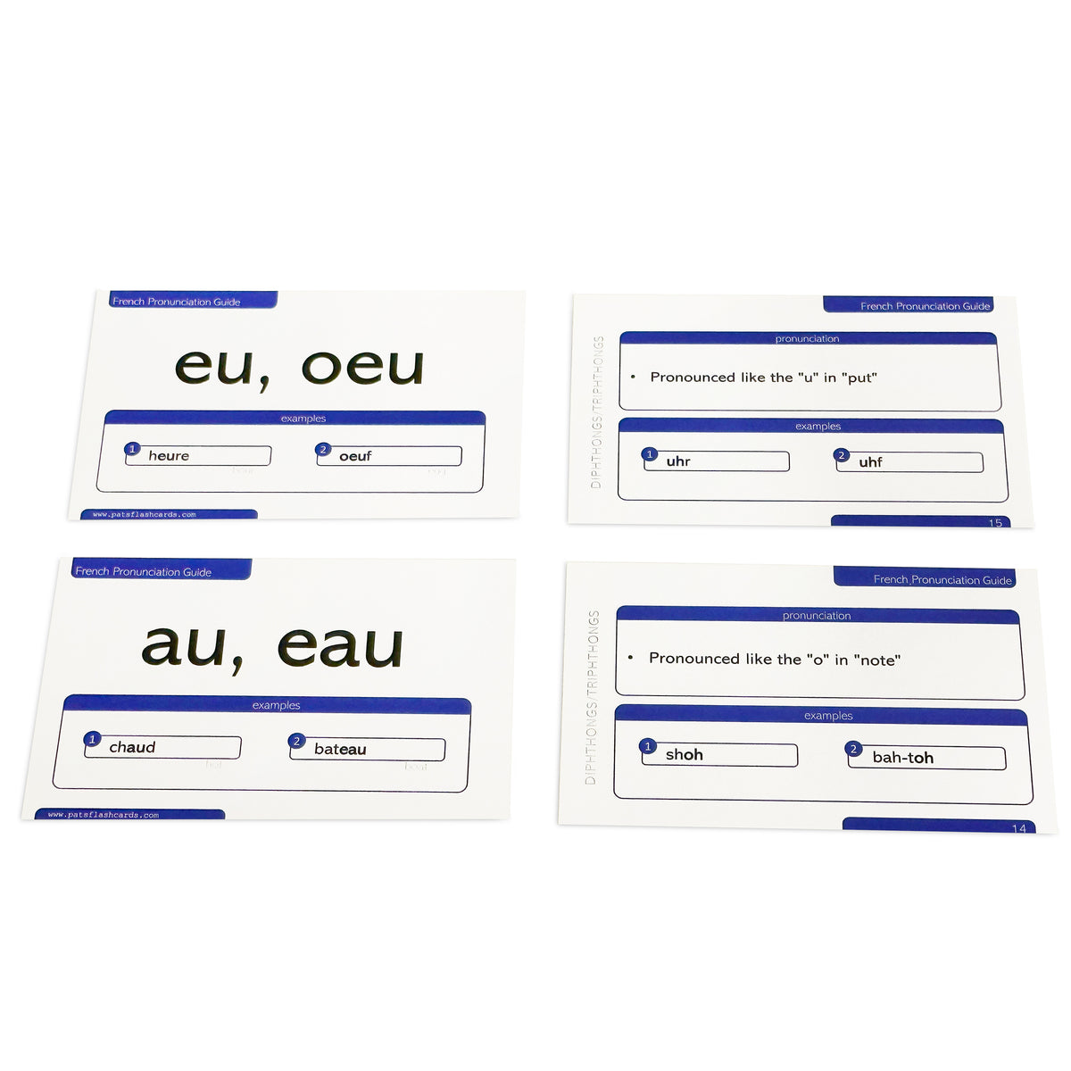 50 French Pronunciation Flash Cards – Pat's Flash Cards