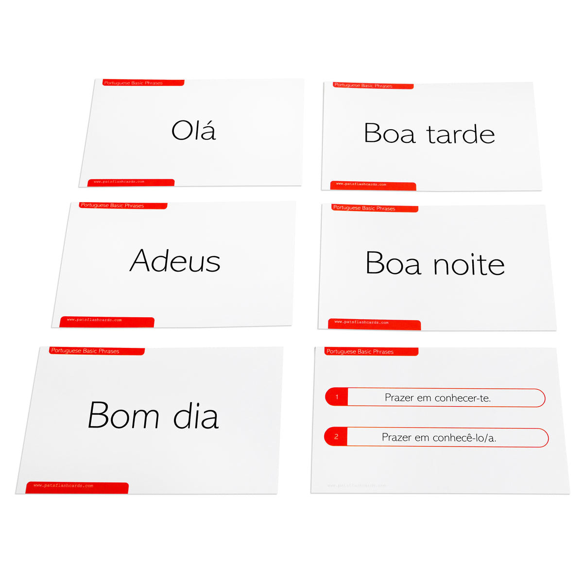 50 Portuguese Basic Phrases Flash Cards with Conversation Variations ...