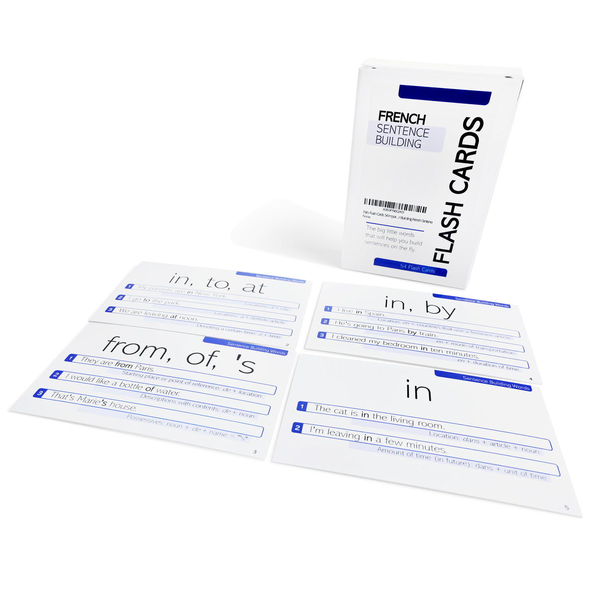 Pat's Flash Cards 54 Important French Words for Building French Senten