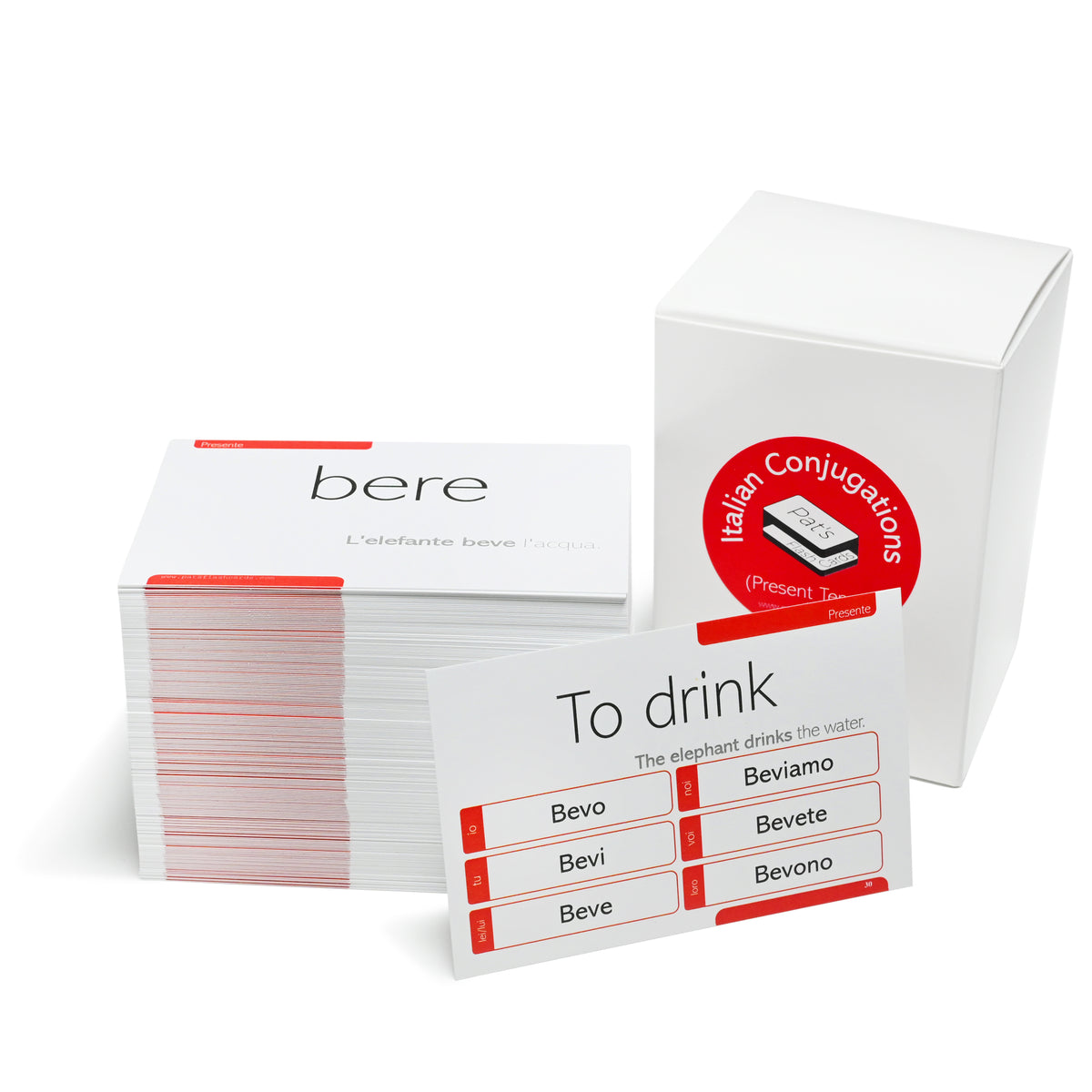 200 Italian Verb Conjugation Present Tense Flash Cards - Full Examples ...
