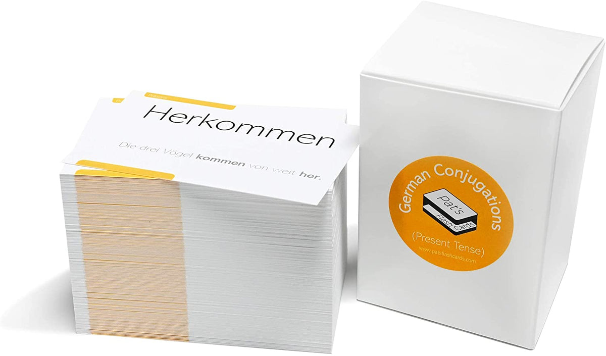 200 German Verb Conjugation Present Tense Flash Cards - Full Examples ...